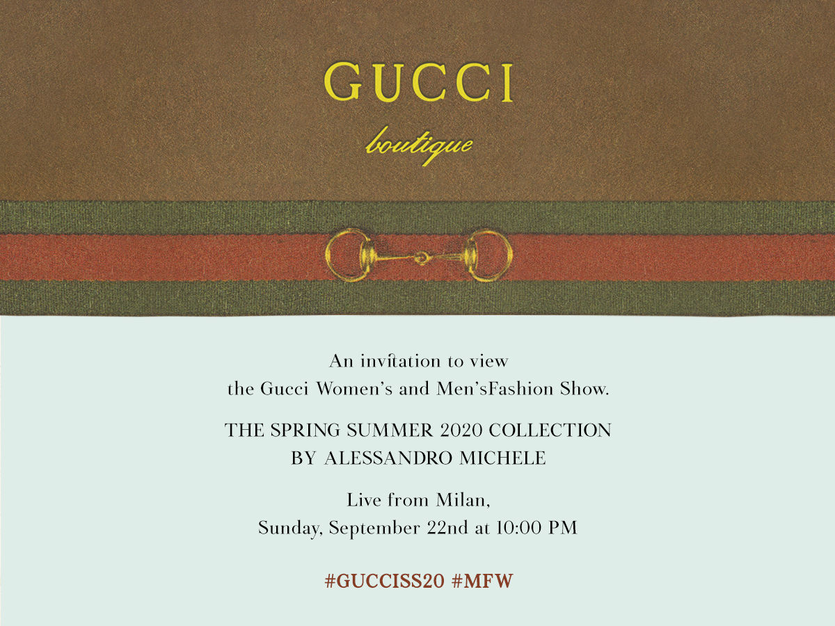 Watch here: Gucci Spring/Summer 2020 show live from Milan