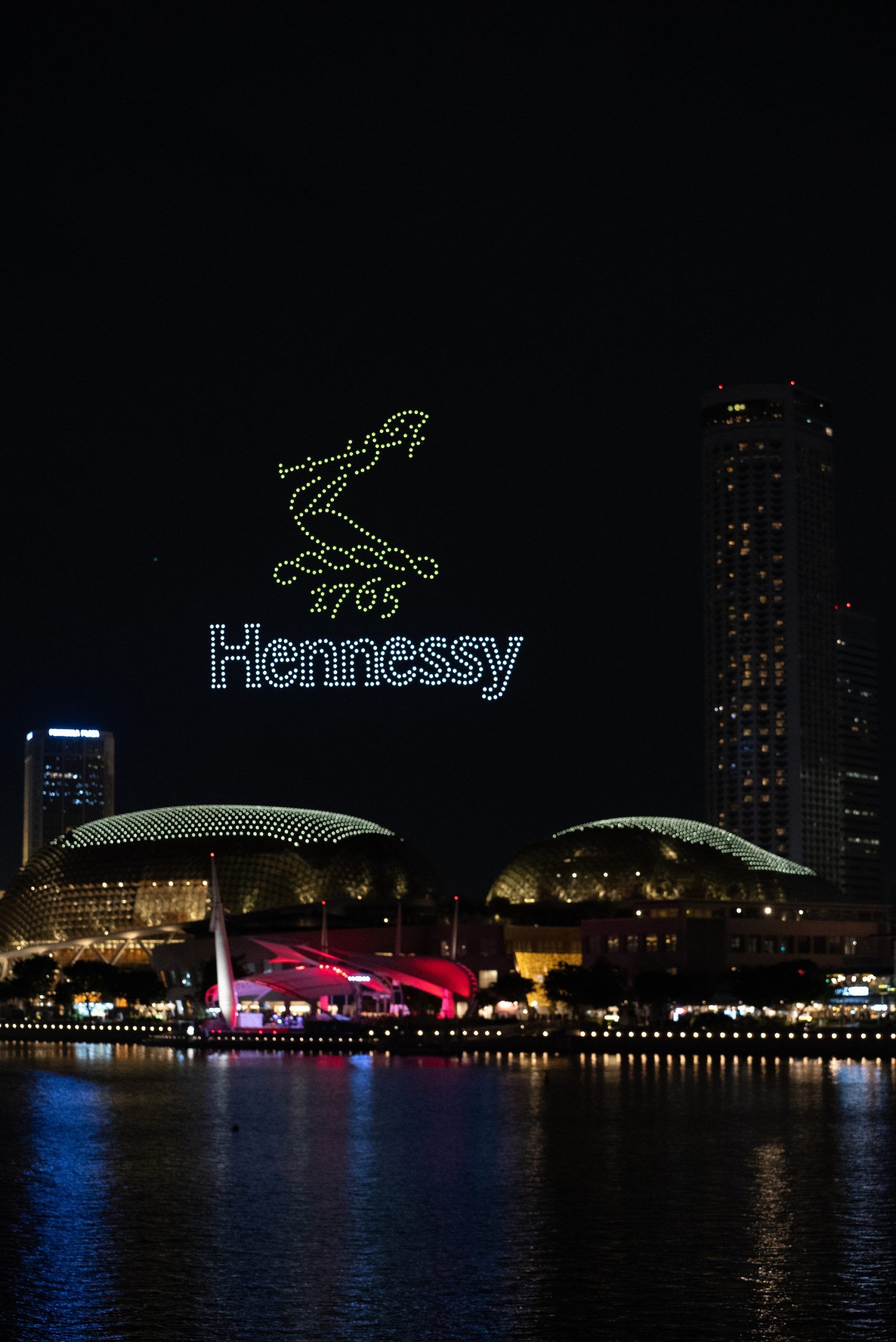 500 Hennessy drones Light Up Marina Bay for Chinese New Year
