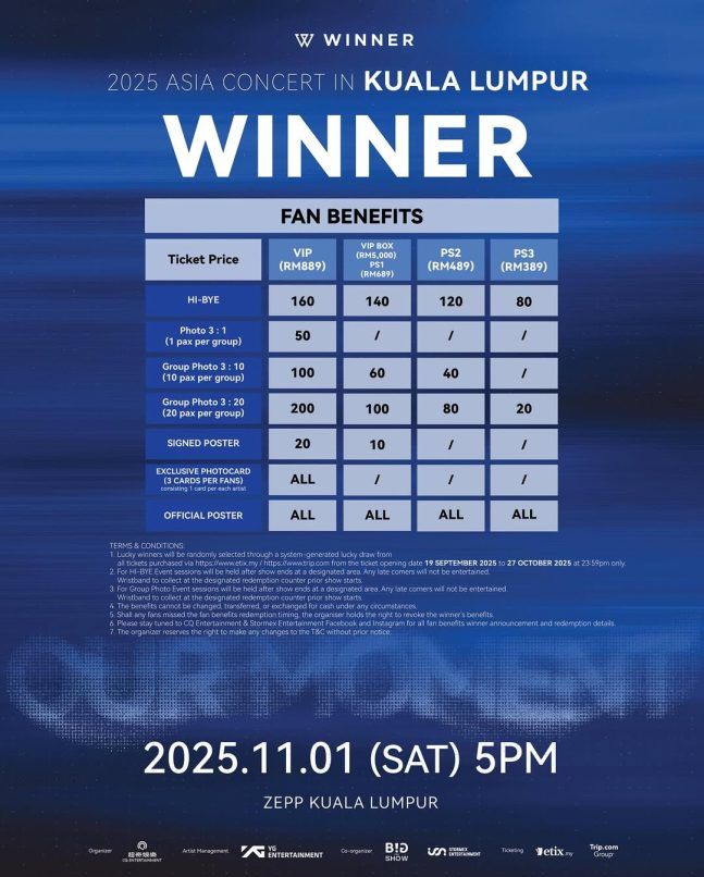 WINNER stages a Kuala Lumpur concert in 2025 | Augustman SG