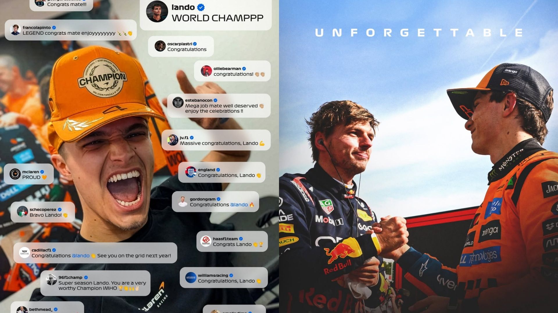 Lando Norris wins world championship: Reactions from F1 drivers