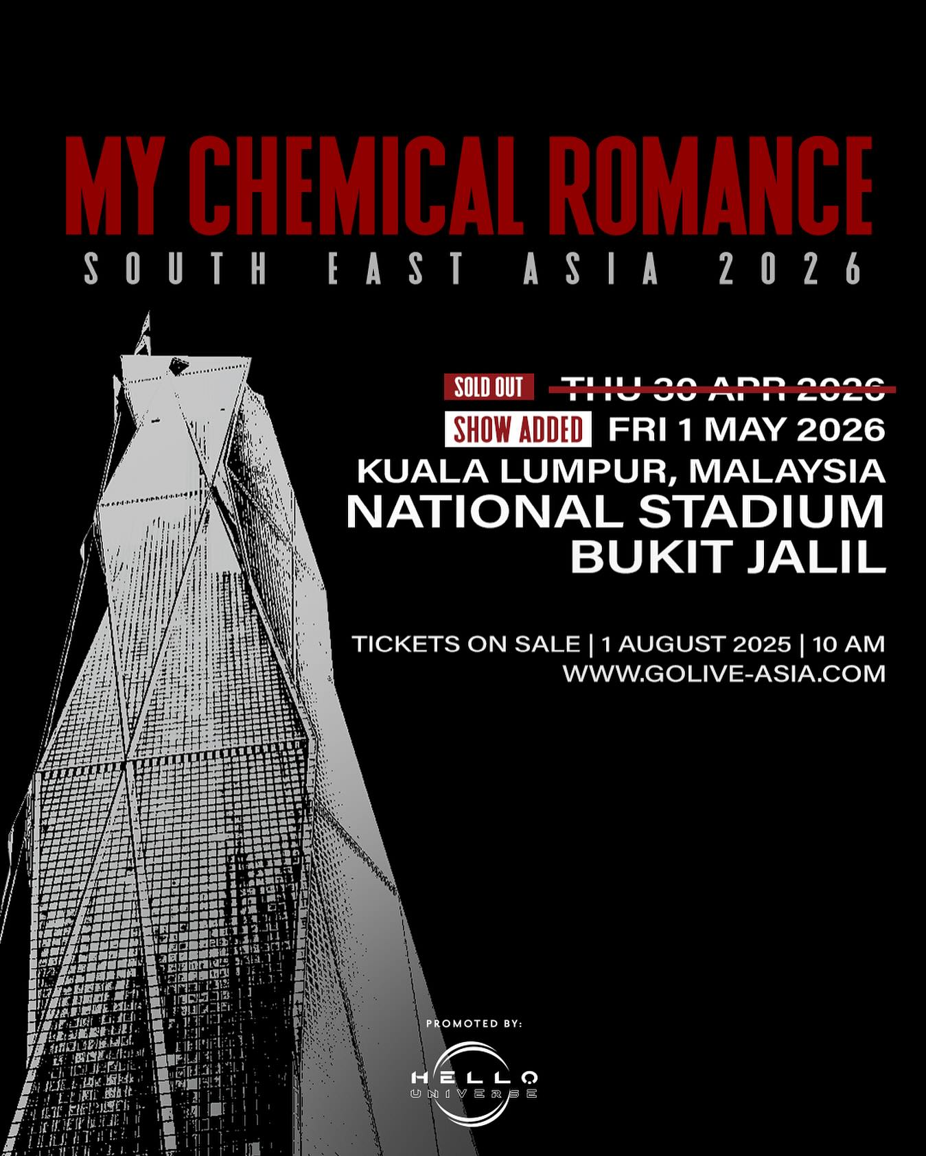 My Chemical Romance's 2nd Malaysia Concert Details